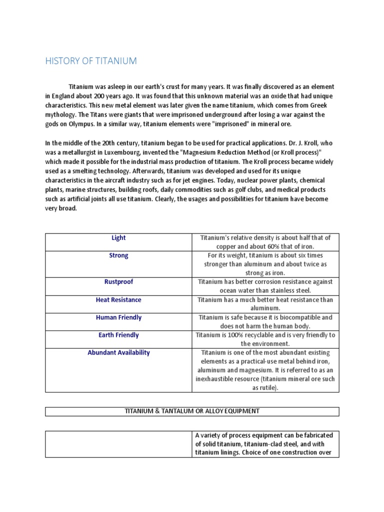 History of Titanium | PDF | Titanium | Welding