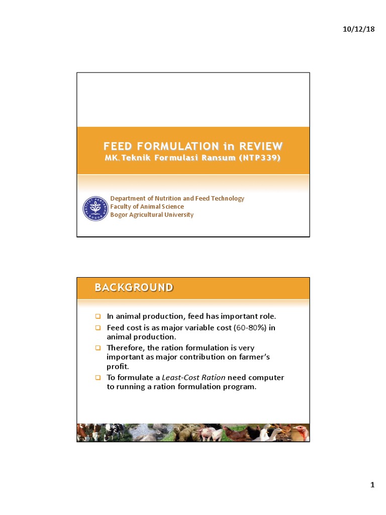 Least-Cost Animal Feed Formulation | PDF | Cattle | Linear Programming