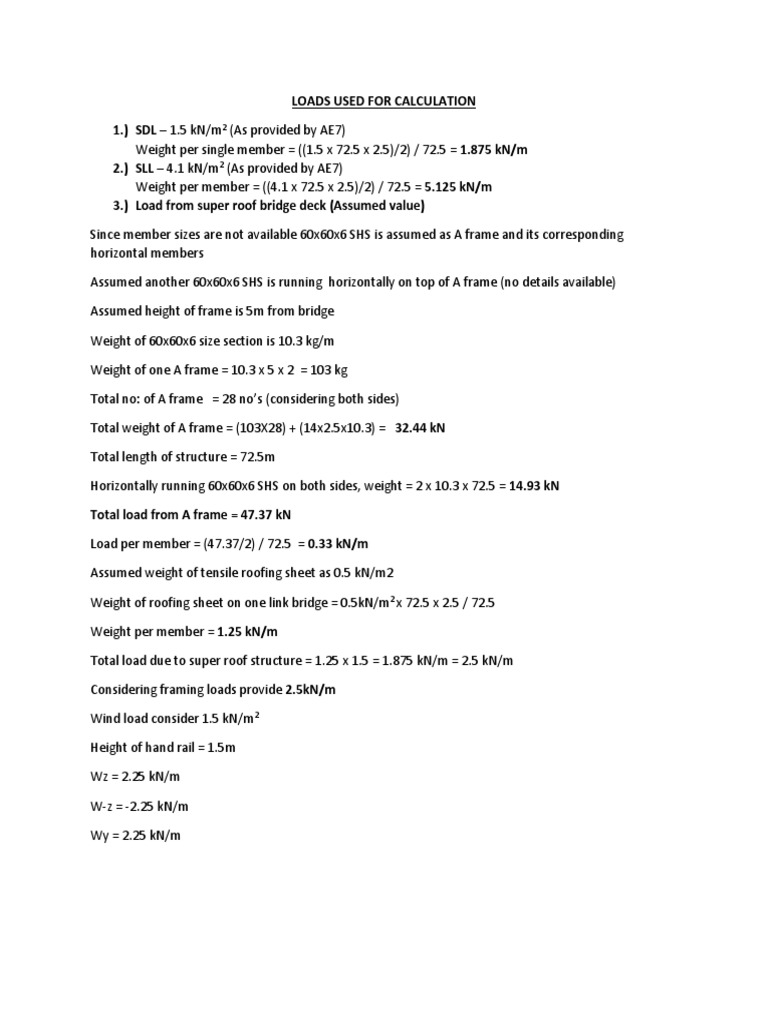 Load Calculations for the Design of a Super Roof Bridge Structure | PDF