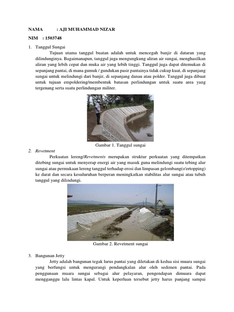 Desain dan Fungsi Tanggul Sungai | PDF