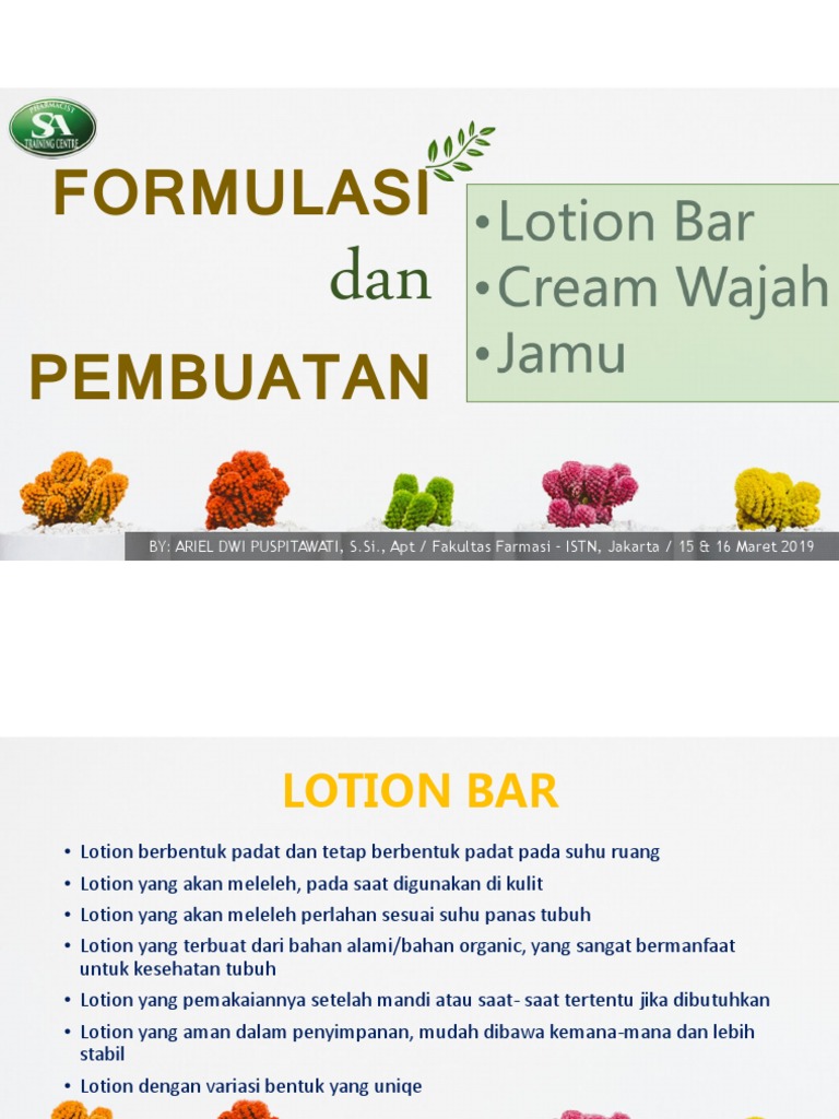 Formulasi Lotion, Cream, Jamu | PDF