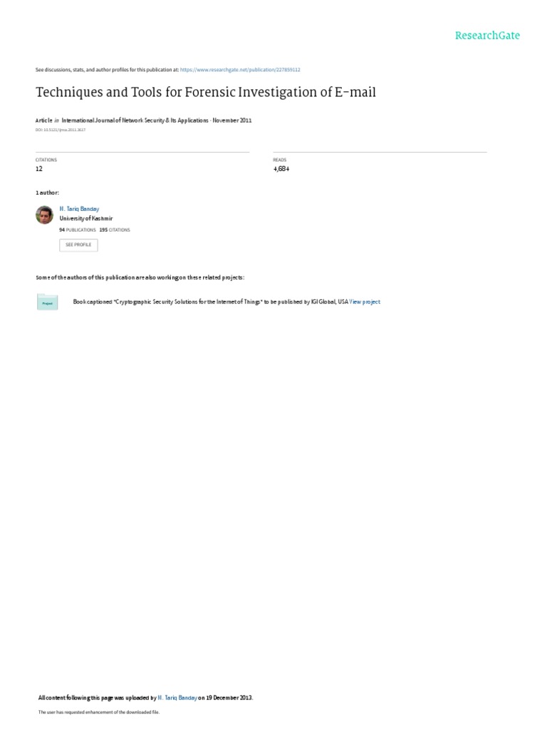 Techniques and Tools For Forensic Investigation of | PDF | Port ...