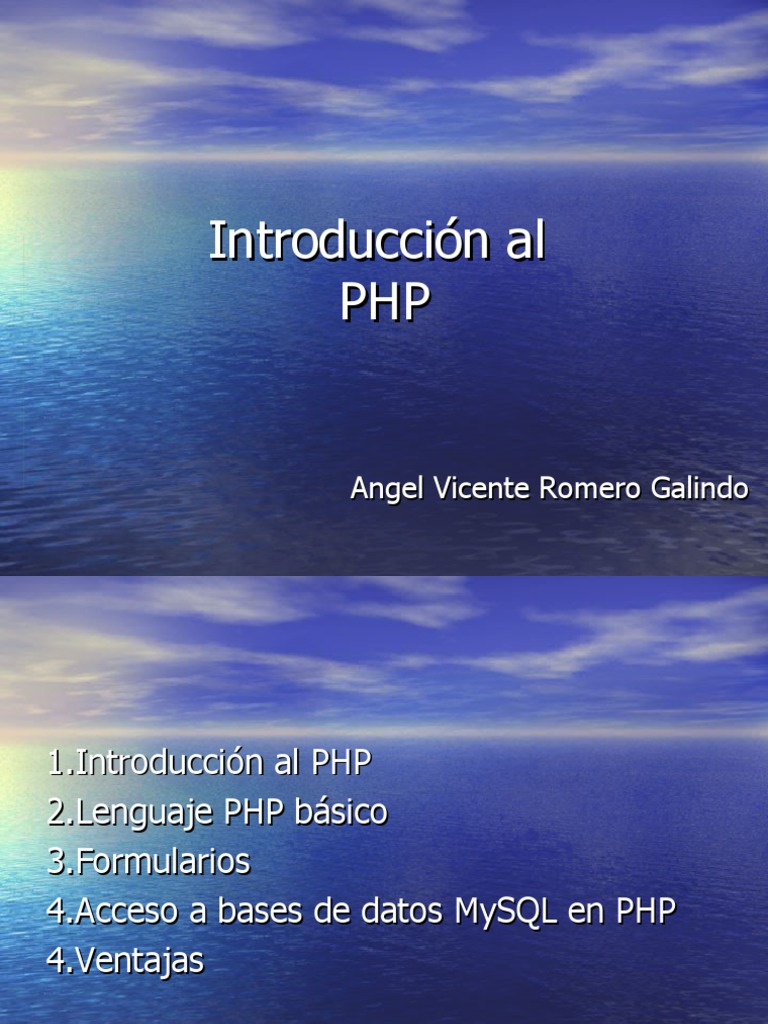 Introduccion Al PHP | PDF | Php | SQL