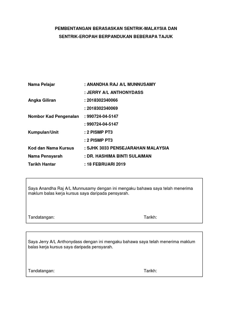 Muka Depan Pembentangan | PDF