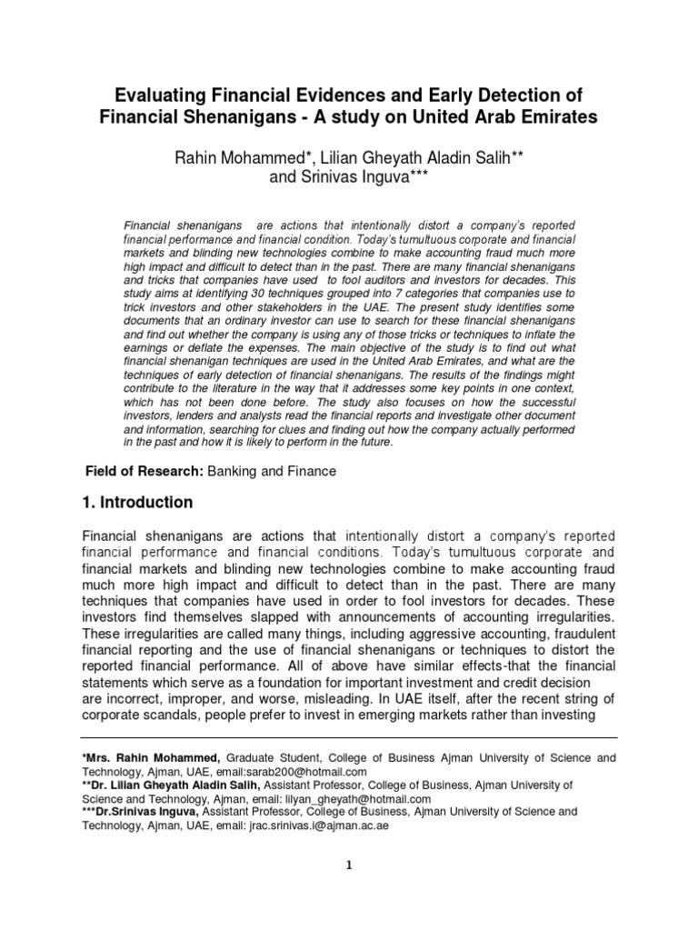 Kasus Evaluating - Financial - Evidences - and - Early - Detection PDF ...