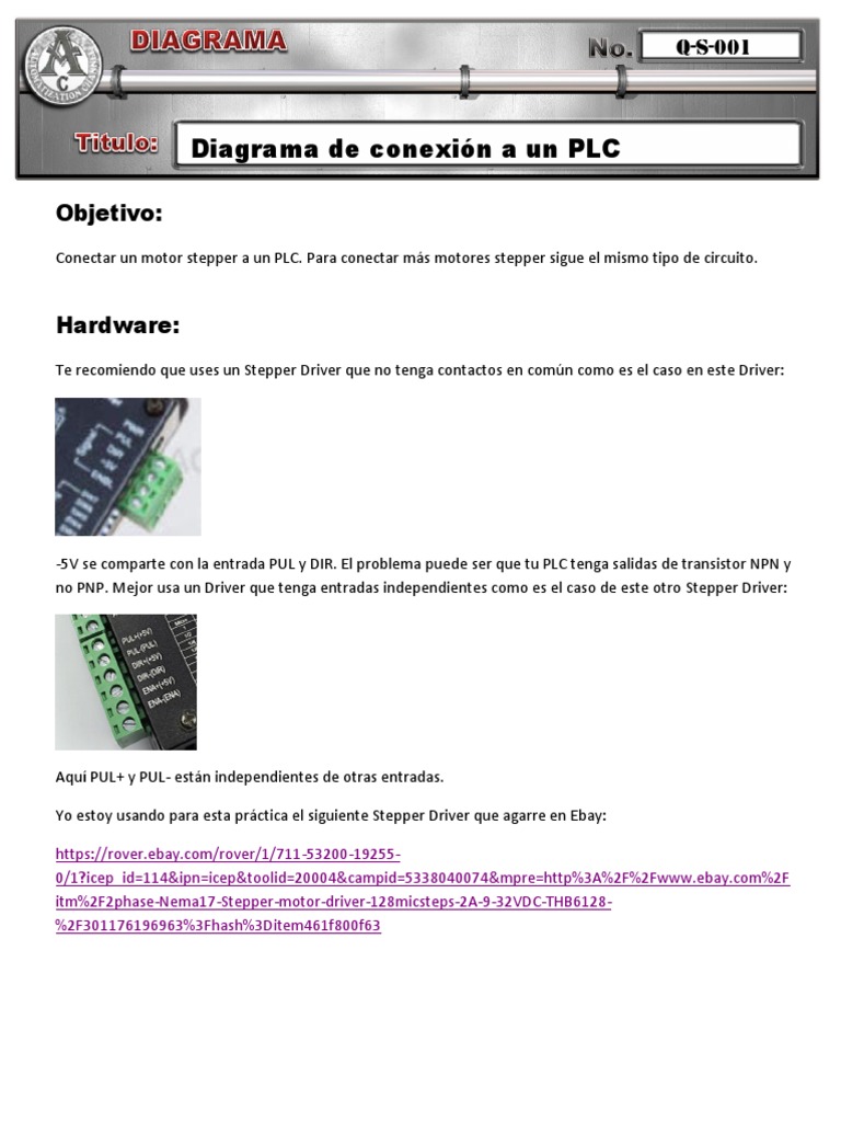 Q-S-001 - Diagrama de Un Motor Stepper y Un PLC PDF | PDF