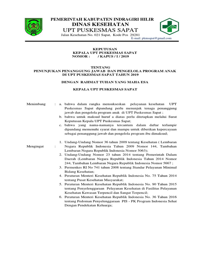 SK PJ Program Anak 2019 | PDF