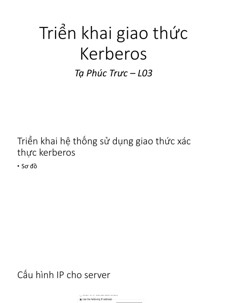 Bài 02. Triển Khai Giao Thức Kerberos | PDF