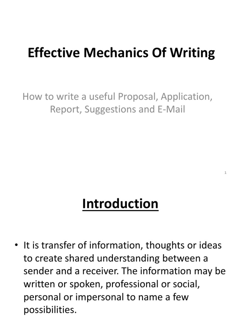 Effective Mechanics of Writing | PDF | Audience | Idea