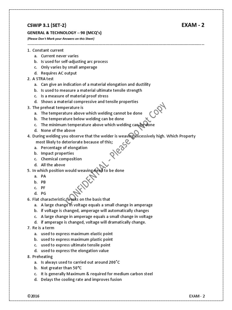 Exam - 2 | PDF | Welding | Construction