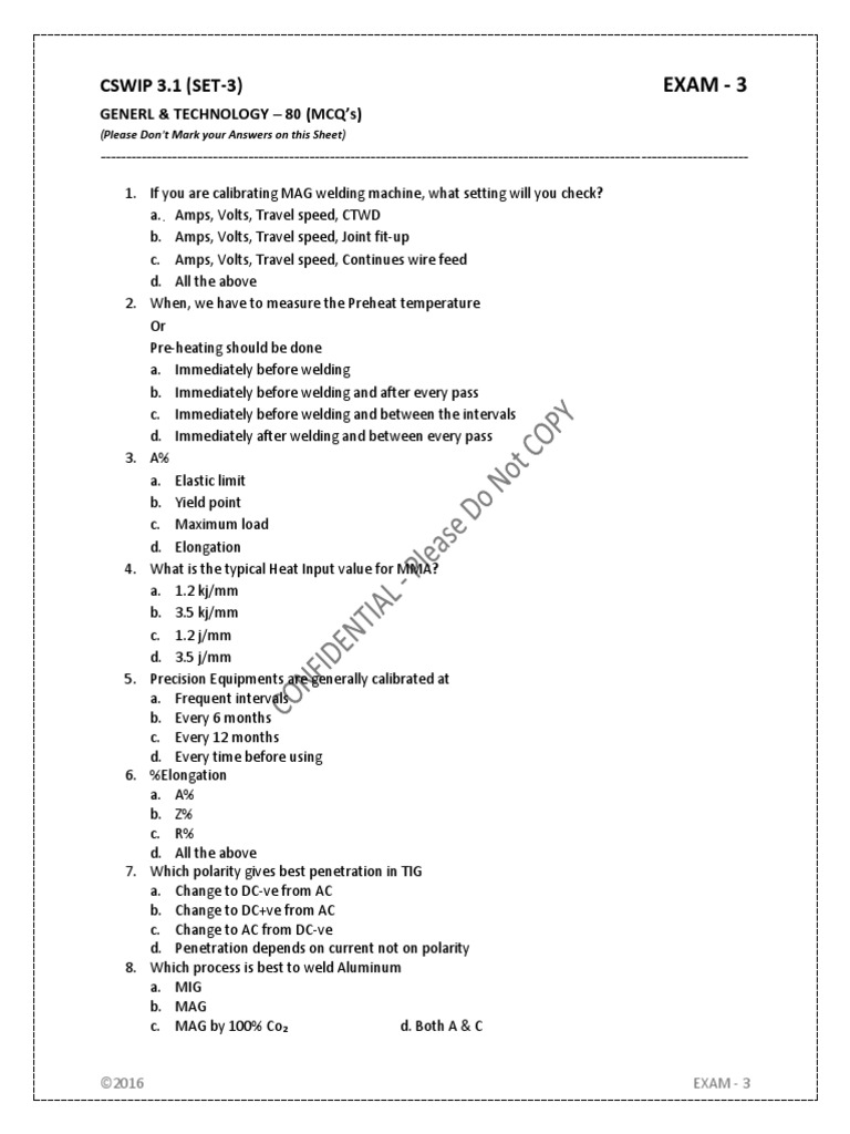 Exam - 3 | PDF | Welding | Construction