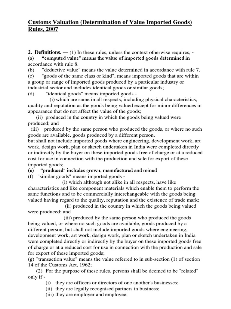 Customs Valuation Rules Explained | PDF | Prices | Sales