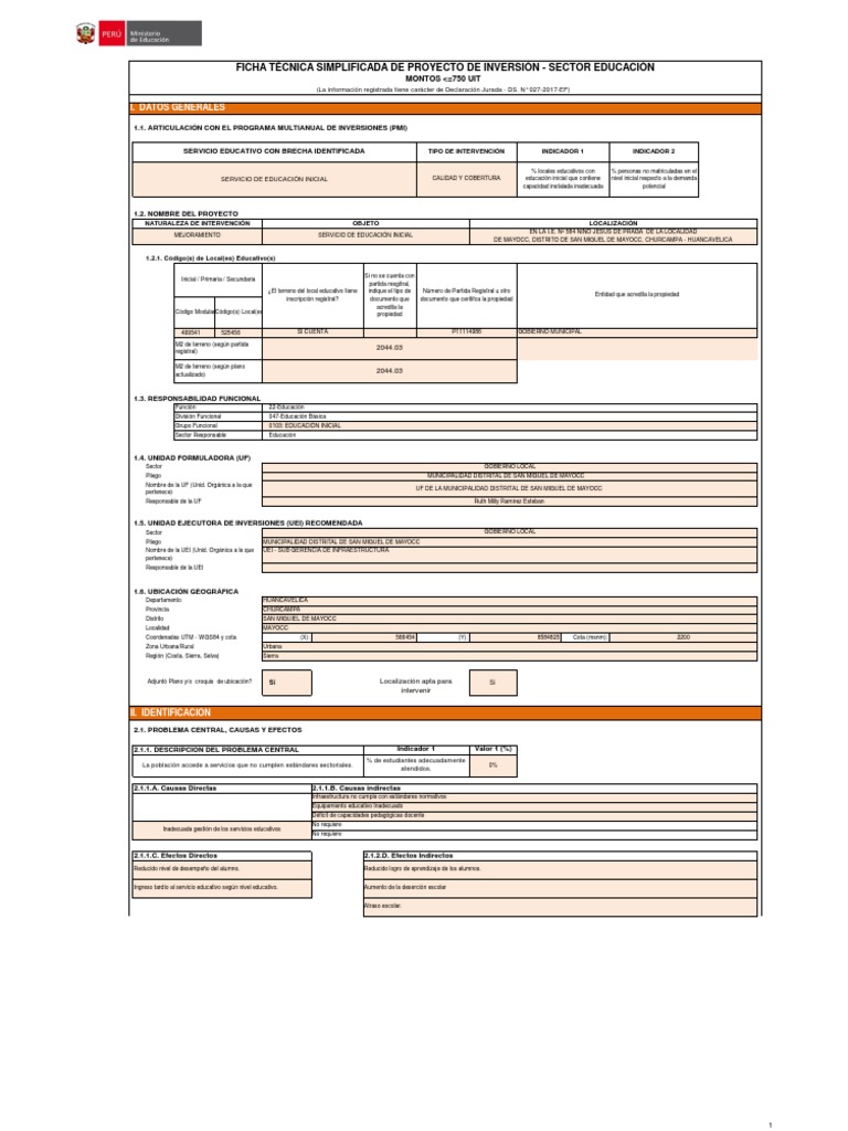 Ficha Tecnica Simplificada Educacion v1 | PDF | Oferta (economía) | Evaluación