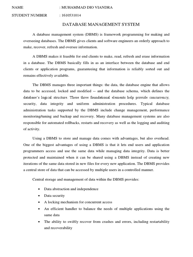 DBMS | PDF | Databases | Information Technology Management