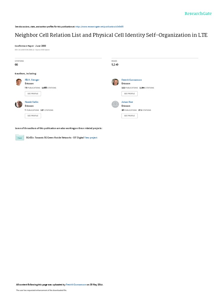 Neighbor Cell Relation List and Physical Cell Iden | PDF | Lte ...