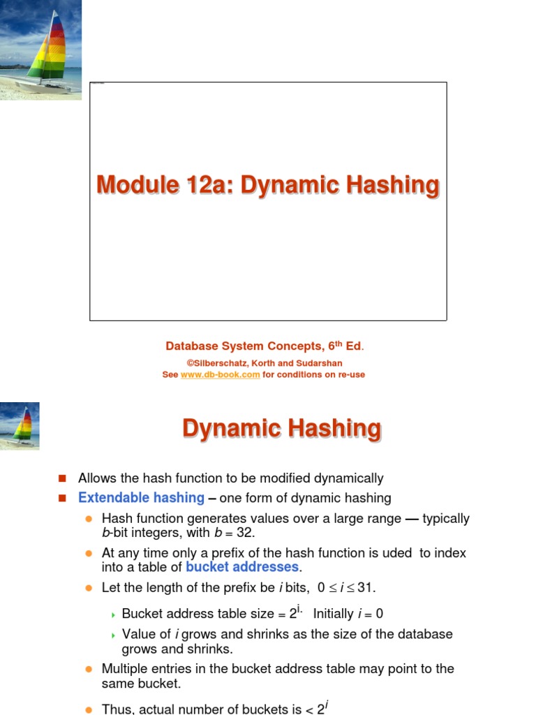 Module 12a Dynamic Hashing Database System Concepts 6 Ed Pdf Applied Mathematics