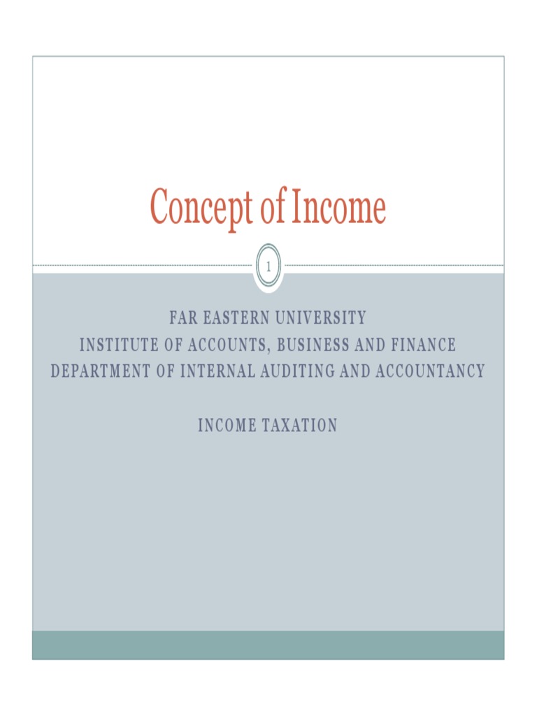 Concept of Income Tax Explained | PDF | Income Tax | Tax Deduction