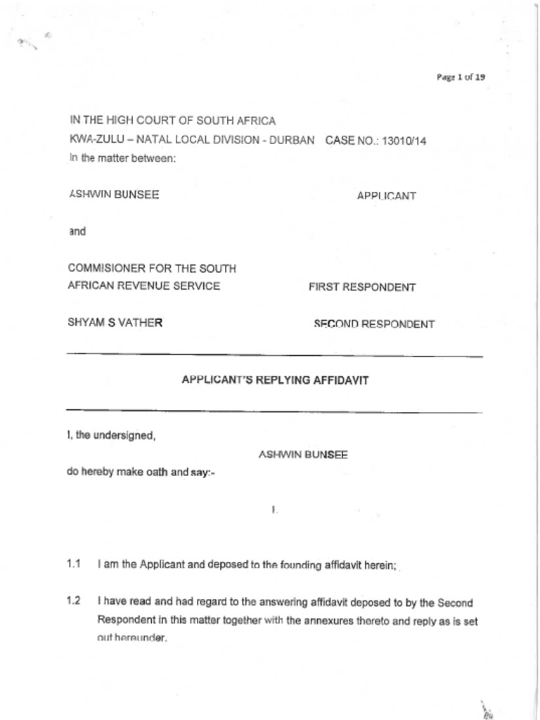 Applicants Replying Affidavit | PDF