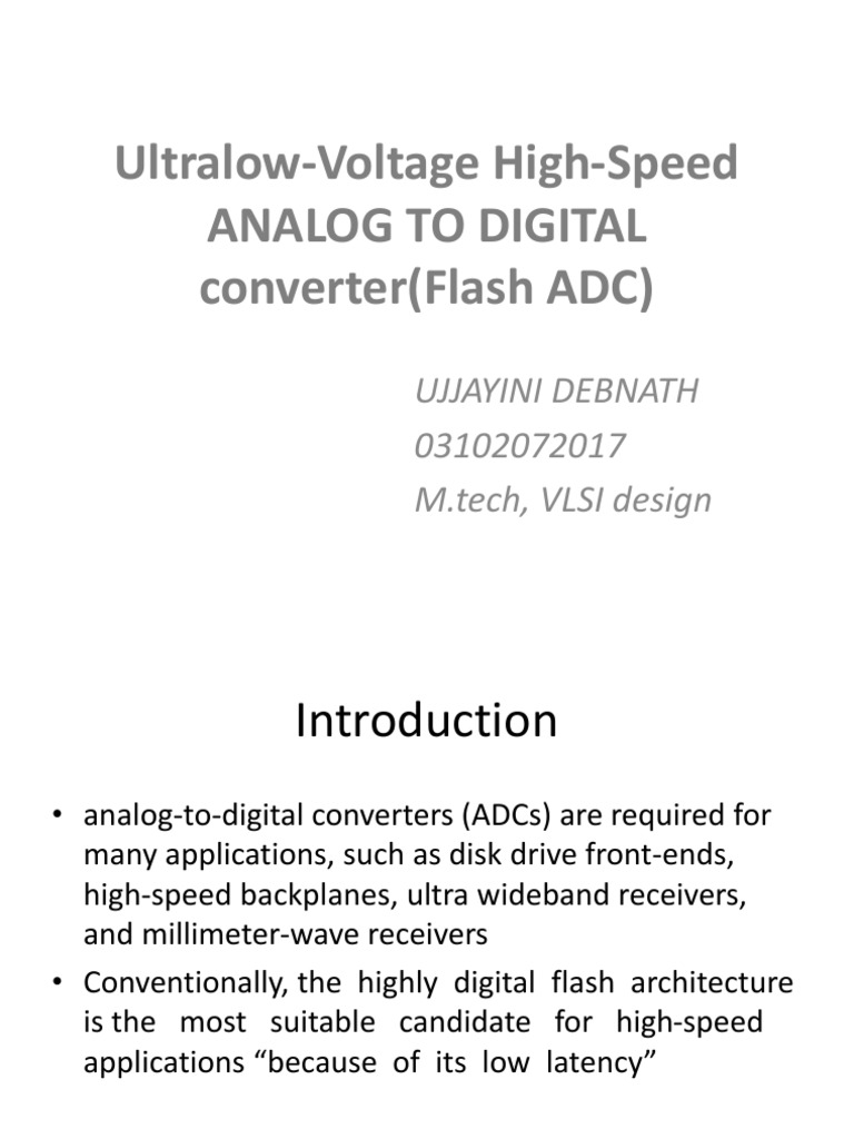 Ultralow-Voltage High-Speed Flash ADC Design | PDF | Analog To Digital ...