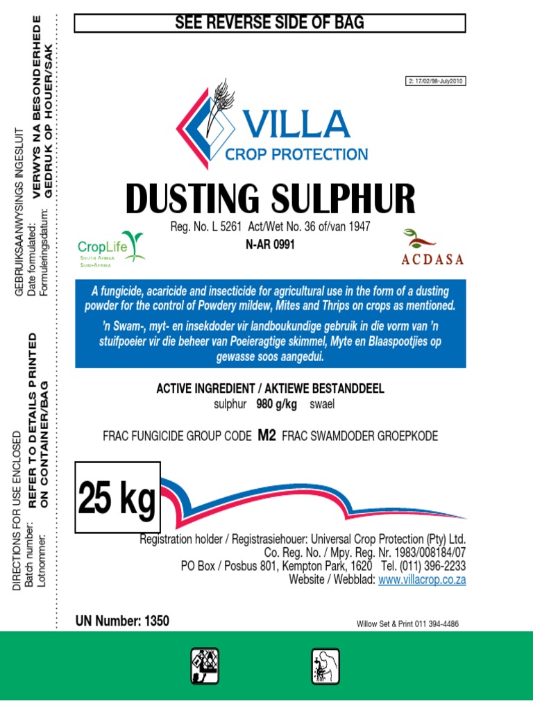 Dusting Sulphur E - UCP | PDF | Vitis | Sulfur