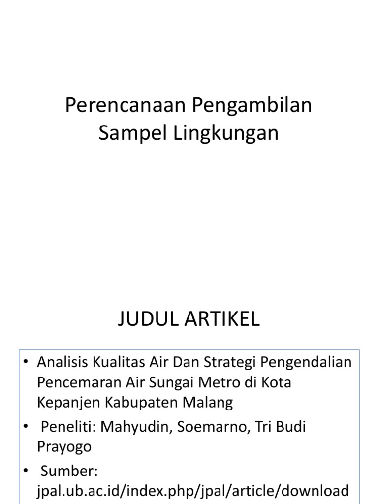 Perencanaan Pengambilan Sampel Lingkungan | PDF