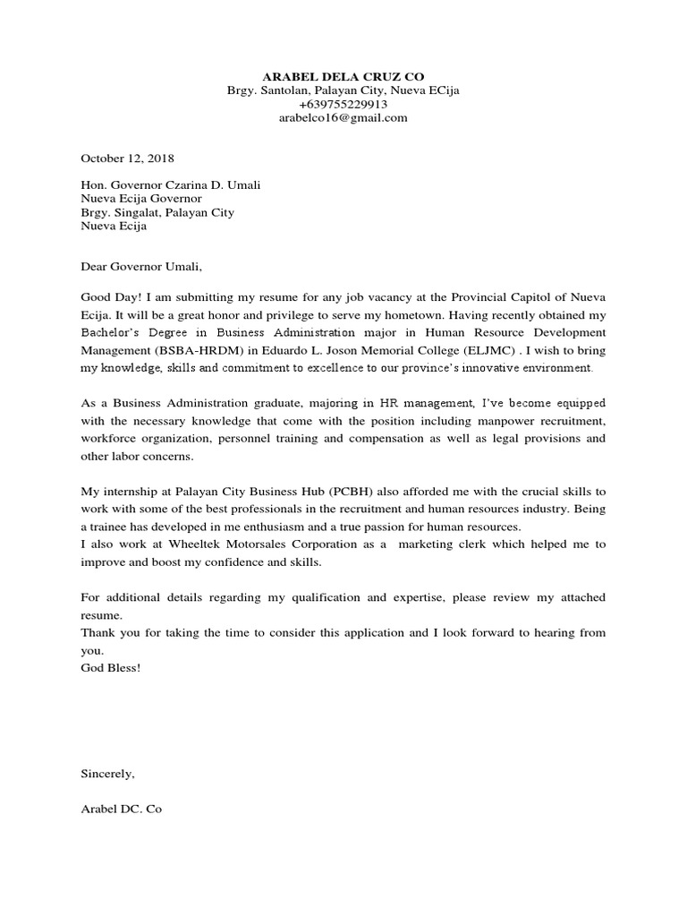 Application Letter | PDF