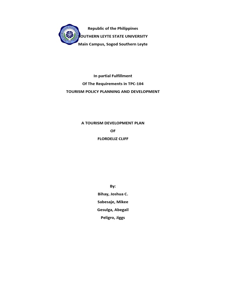 Tourism Development Plan | PDF | Tourism | Economies