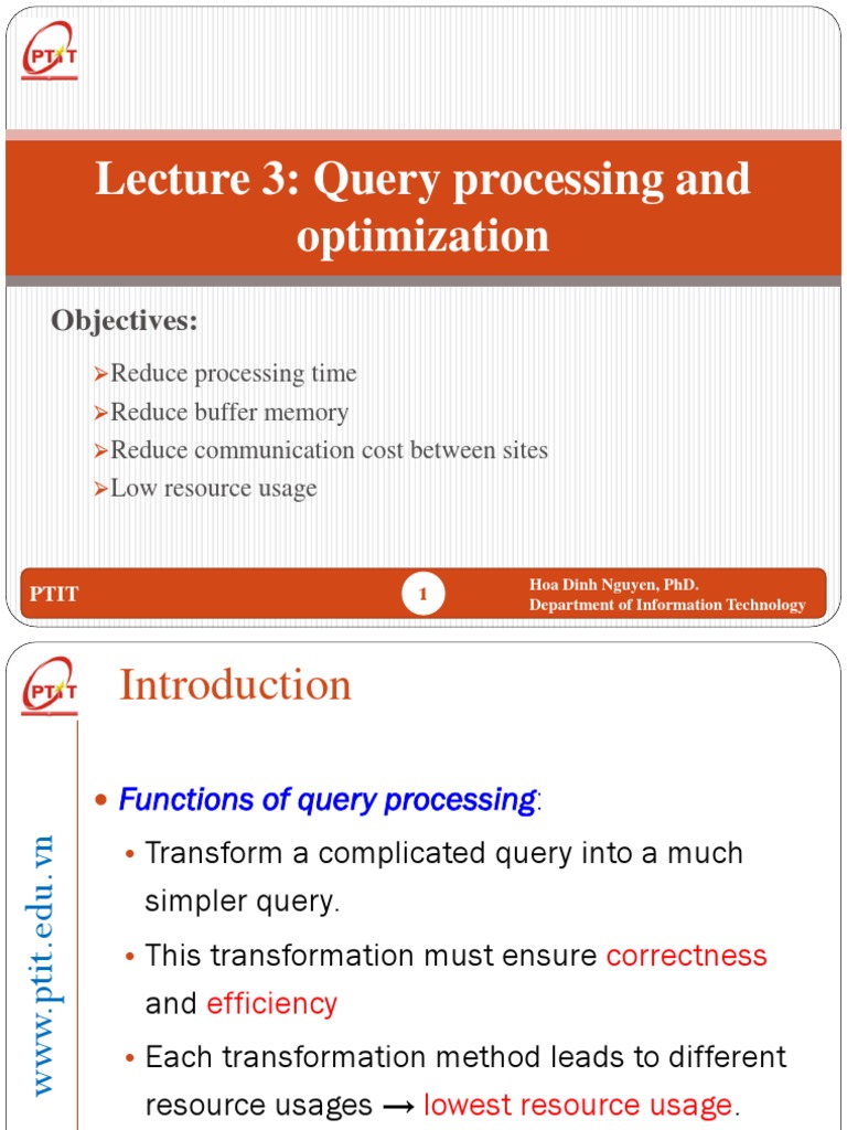Query Processing and Optimization PDF | PDF | Relational Database ...