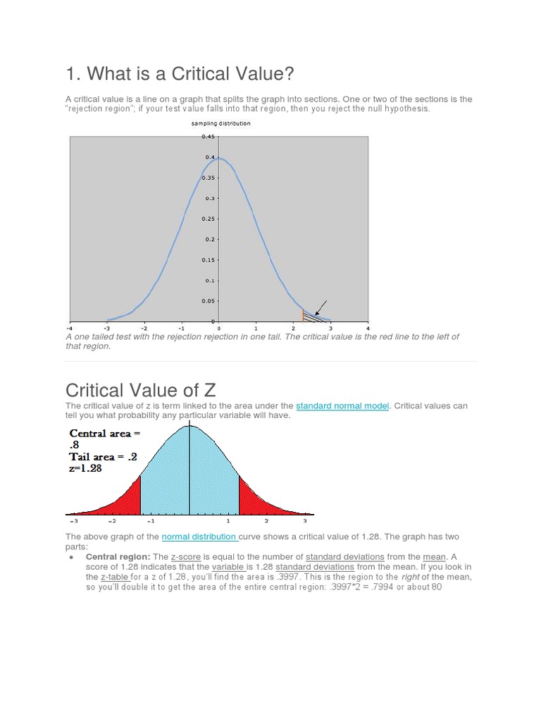What Is A Critical Value? | PDF | Standard Score | Normal Distribution