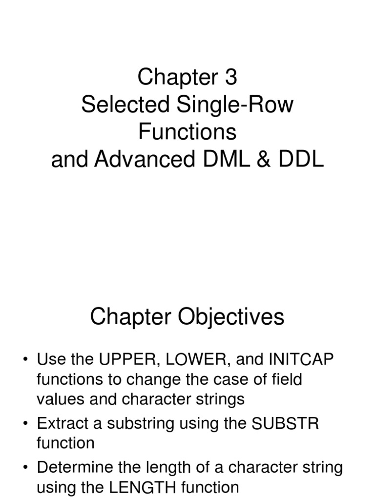 2 - SQL - Single-Row Functions | PDF | String (Computer Science ...