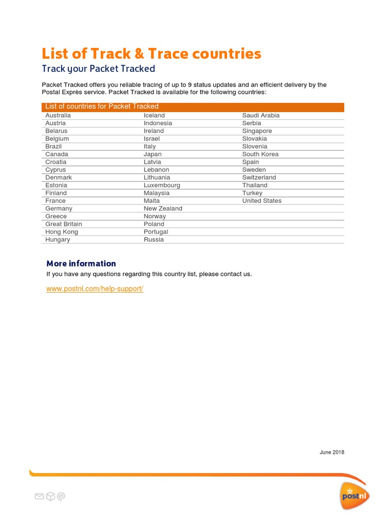 List of Track & Trace Countries: Track Your Packet Tracked | PDF