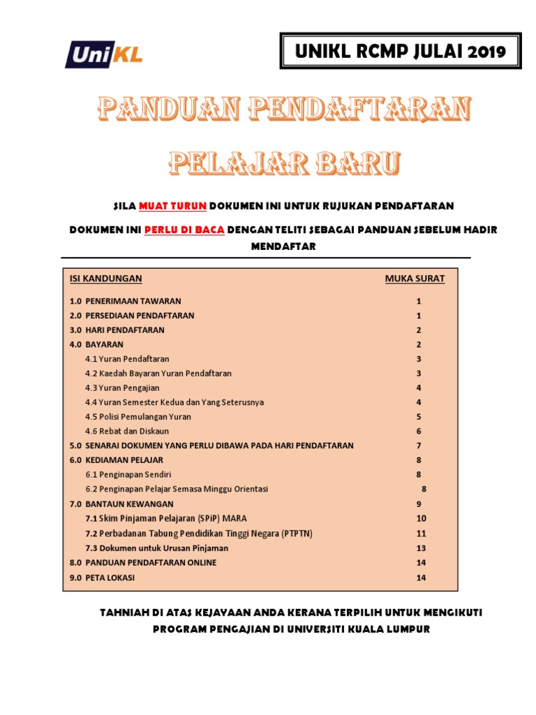 Panduan Pendaftaran RCMP Diploma | PDF