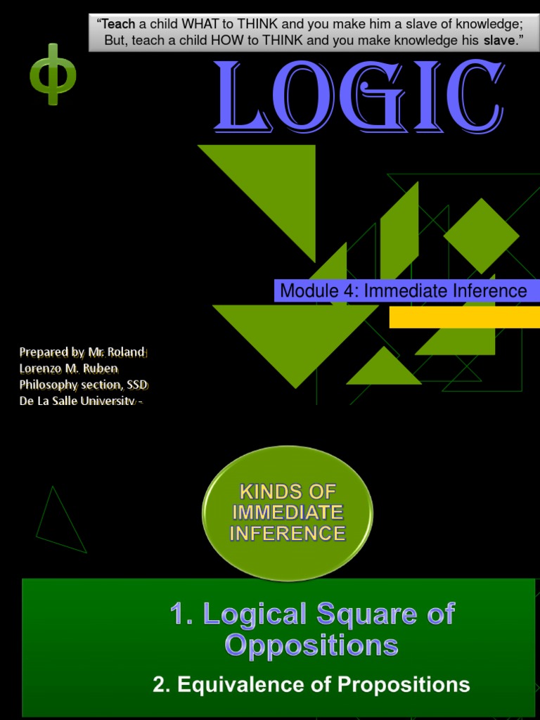 Logic: Module 4: Immediate Inference | PDF | Contradiction | Proposition