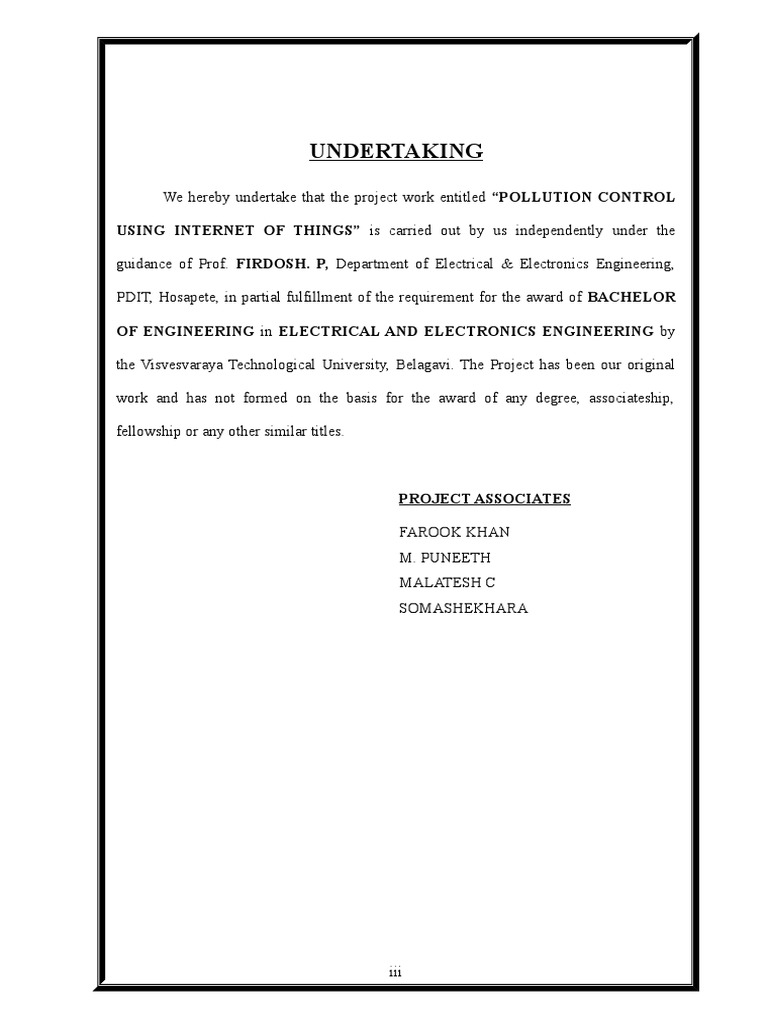 Undertaking Form Project | PDF