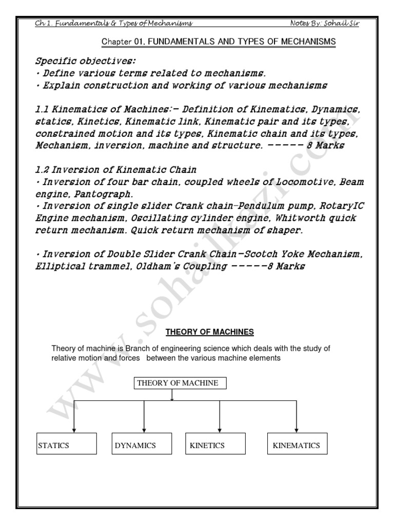 CH 01 Fundamentals-and-Types-of-Mechanism PDF | PDF | Machines | Kinematics