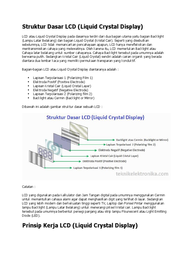 Struktur Dasar LCD (Liquid Crystal Display) | PDF