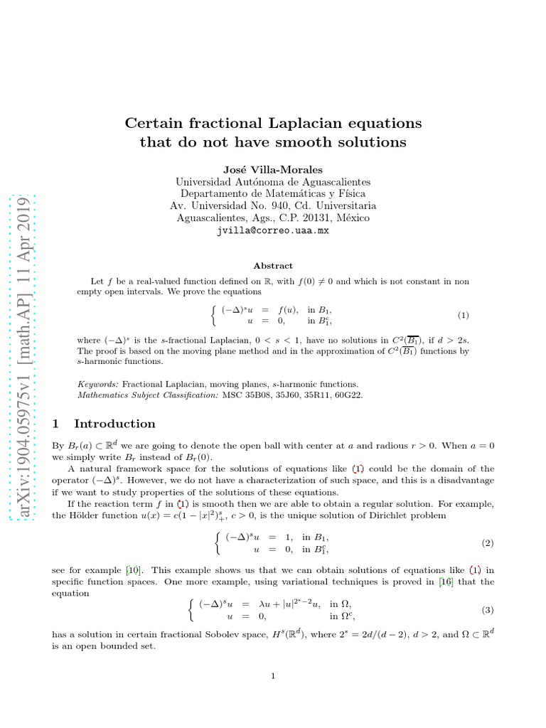 Fractional Laplacian equations may lack smooth solutions | PDF ...