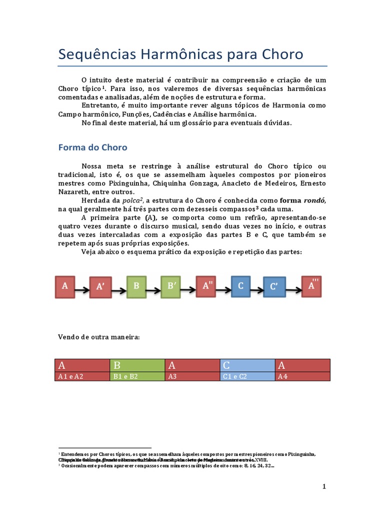 Sequencias Harmonicas No Choro | PDF | Harmonia | Acorde (música)