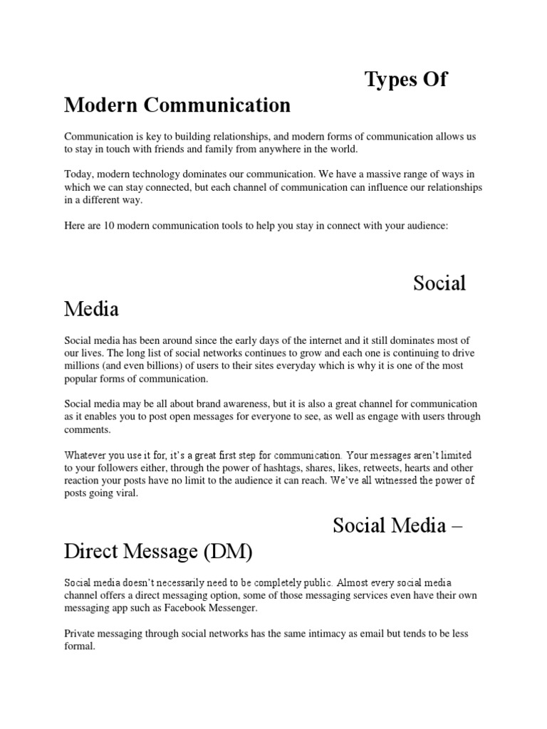10 Modern Communication Tools Explained | PDF | Instant Messaging ...