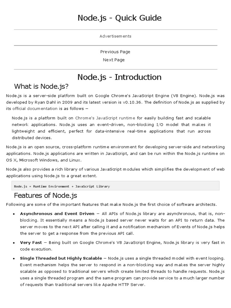 Node JS | PDF | Java Script | Hypertext Transfer Protocol