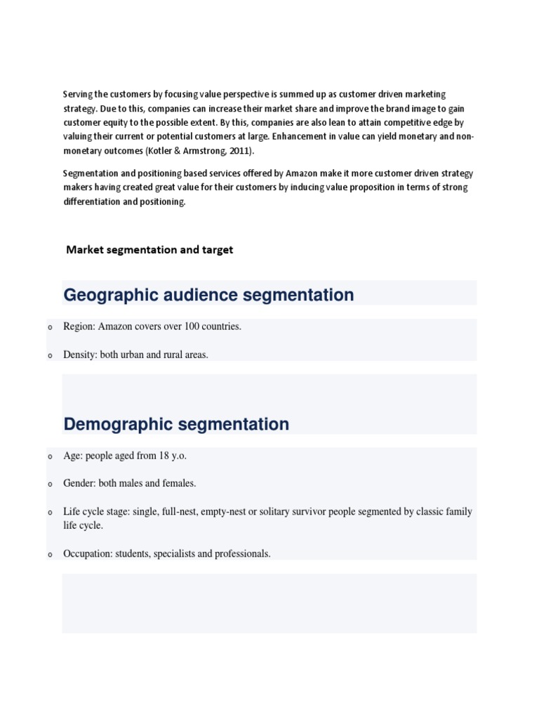 Amazon | PDF | Market Segmentation | Brand