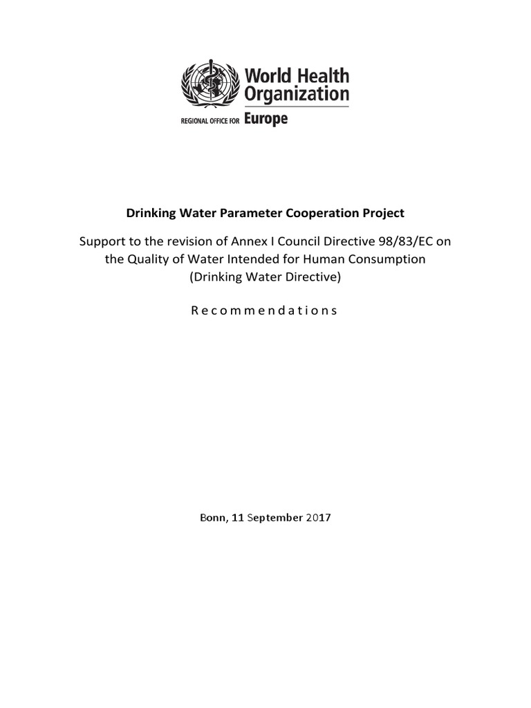 WHO Parameter Report | PDF | Drinking Water | Risk Management