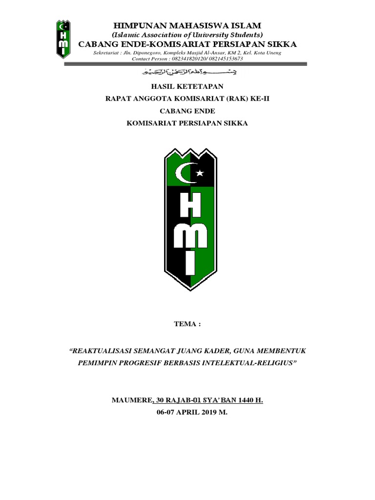 RAK II HMI Sikka: Agenda dan Keputusan | PDF