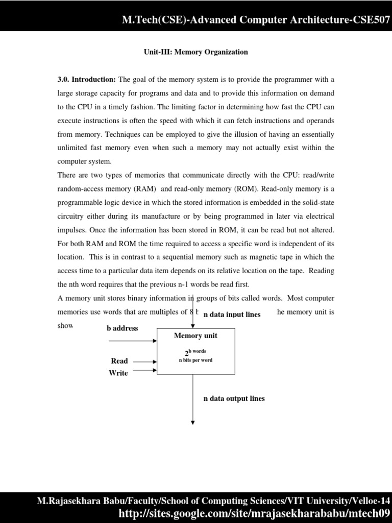 1 InstructorMeterial-Unit3-Introduction PDF | PDF | Random Access Memory | Read Only Memory