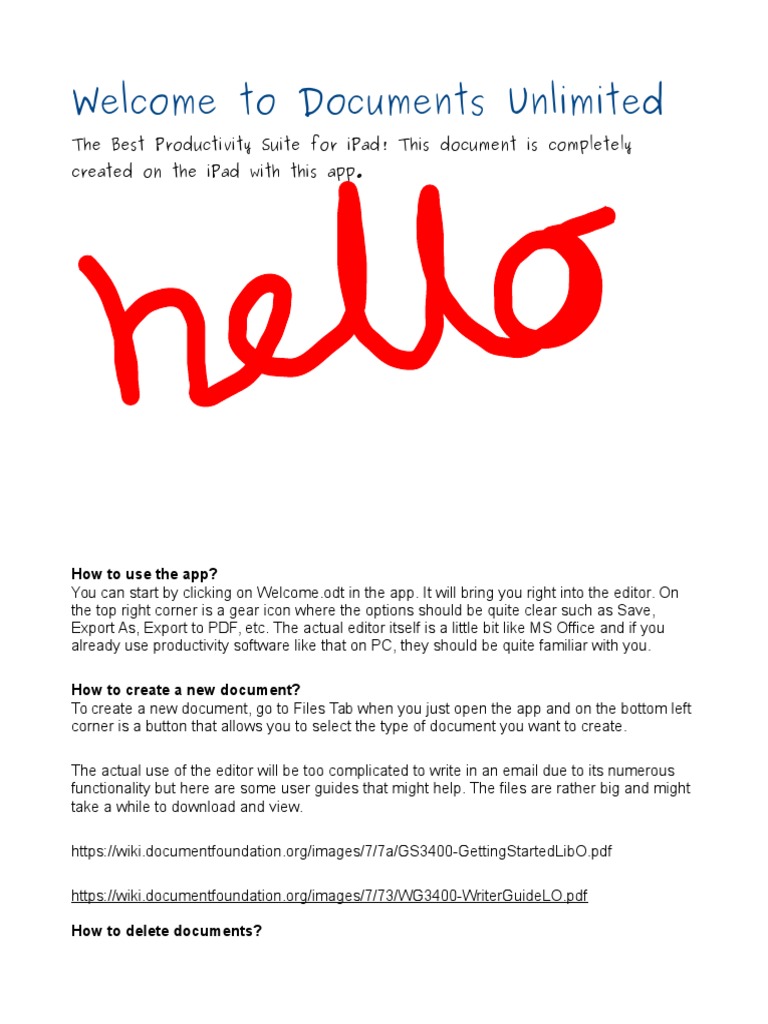 Welcome To Documents Unlimited: How To Use The App? | PDF | I Pad | I Tunes