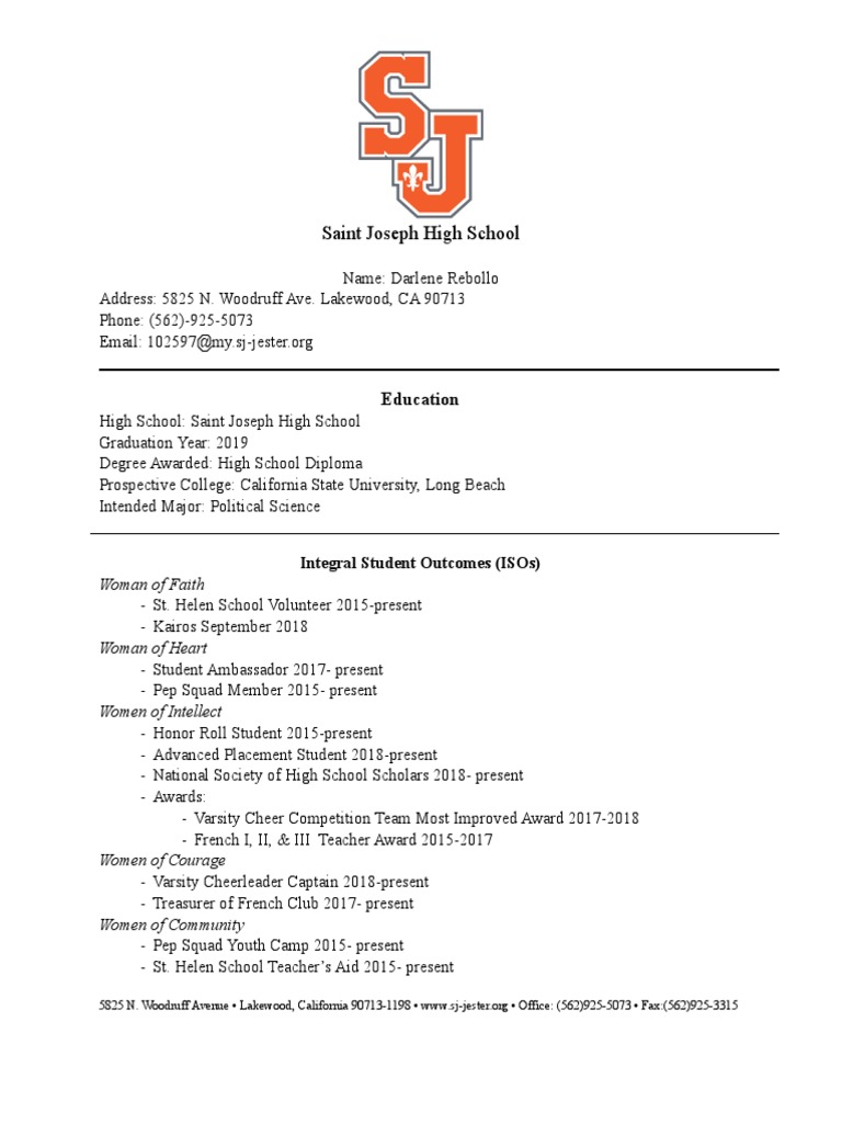 SC Resume Template | PDF