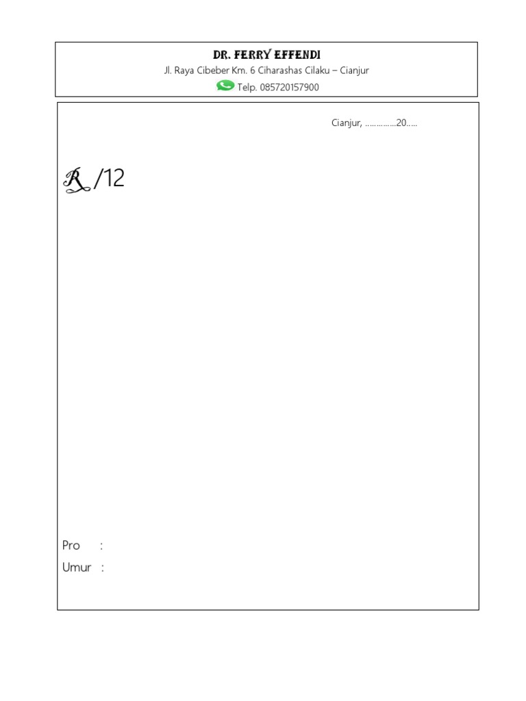 Dr. Ferry Effendi: Jl. Raya Cibeber Km. 6 Ciharashas Cilaku - Cianjur ...