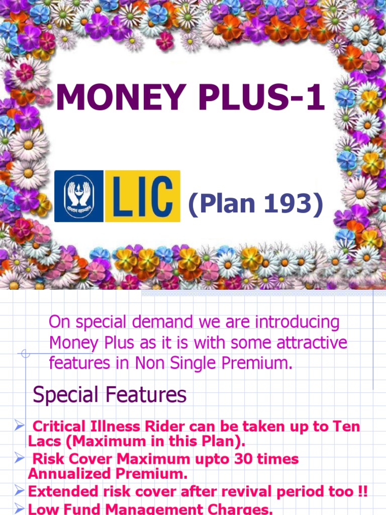 Money Plus 1 | PDF | Insurance | Financial Services