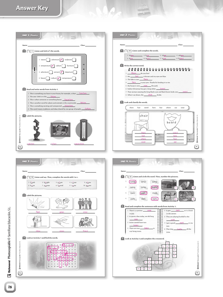 Wonder 4 Phonics Answer Key PDF | PDF