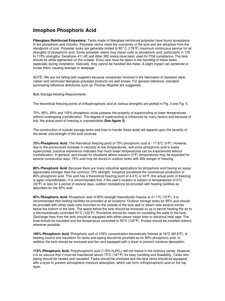 Innophos Phosphoric Acid Fiberglass Reinforced Polyesters | PDF ...